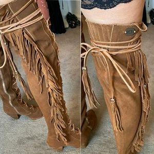 Spell | Shoes | New Mimi Boots 38 Brown Suede Leather Spell Gypsy Thigh ...